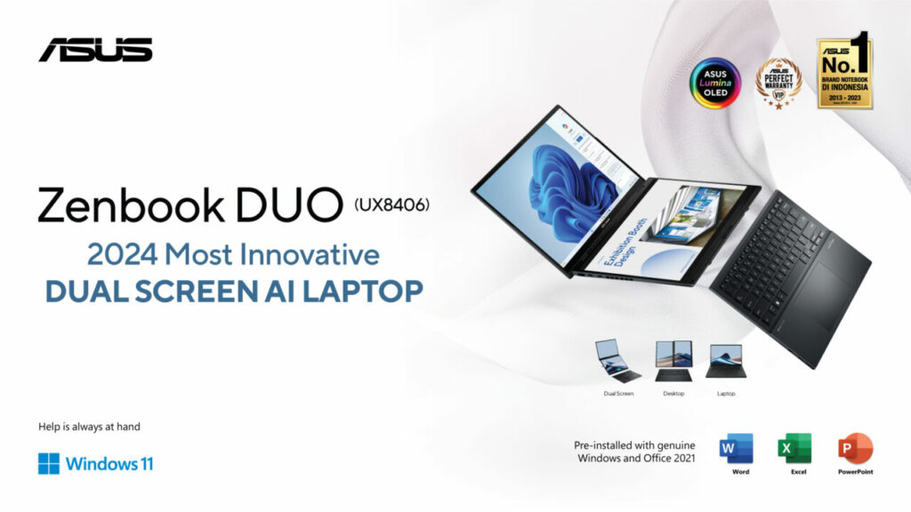 ASUS Zenbook DUO (UX8406), Laptop Dua Layar Terbaik dengan Kemampuan AI ...